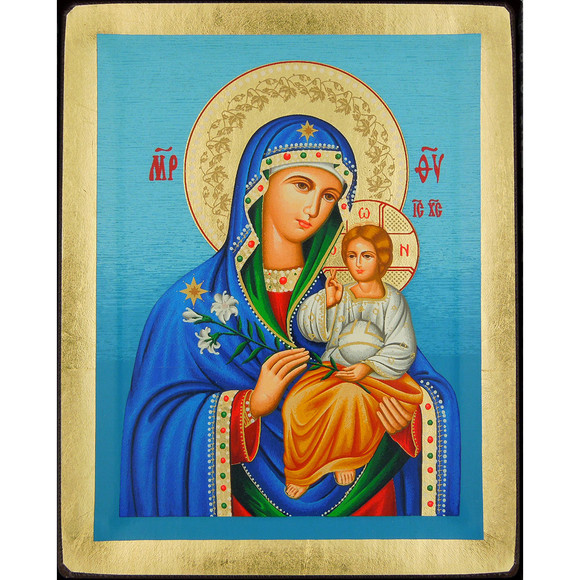Hail Mary Gifts | Design | Mary Eternal Bloom Wooden Serigraph Icon ...